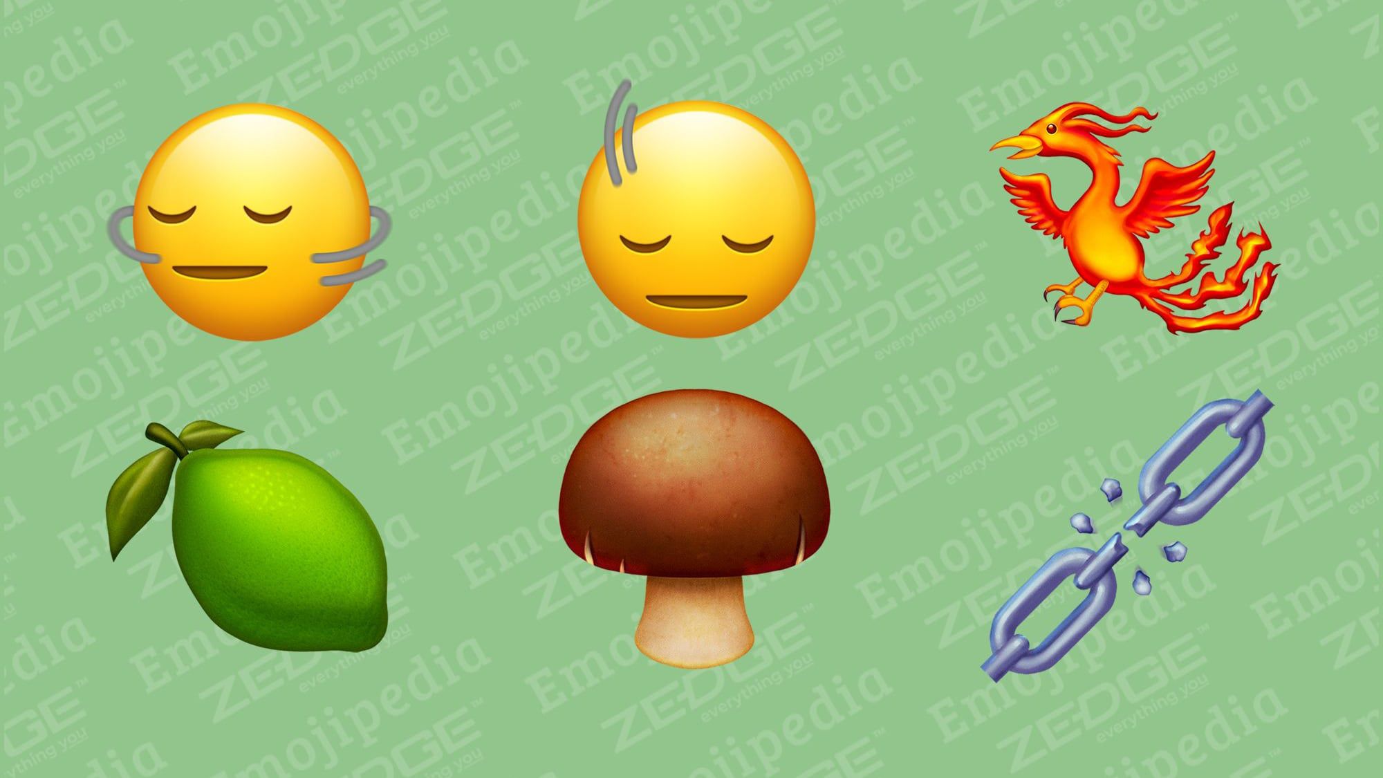 Emoji de 2024 pode incluir balançar a cabeça, cogumelo marrom, fênix ...
